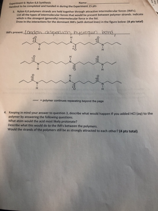 Solved Experiment 6: Nylon 6,6 Synthesis Handout to be | Chegg.com