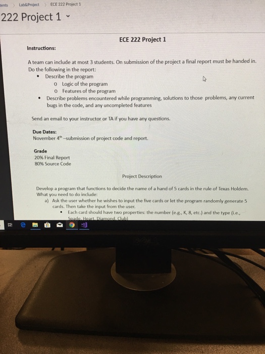 ents Lab&Project ECE 222 Project 1 222 Project 1 ECE | Chegg.com