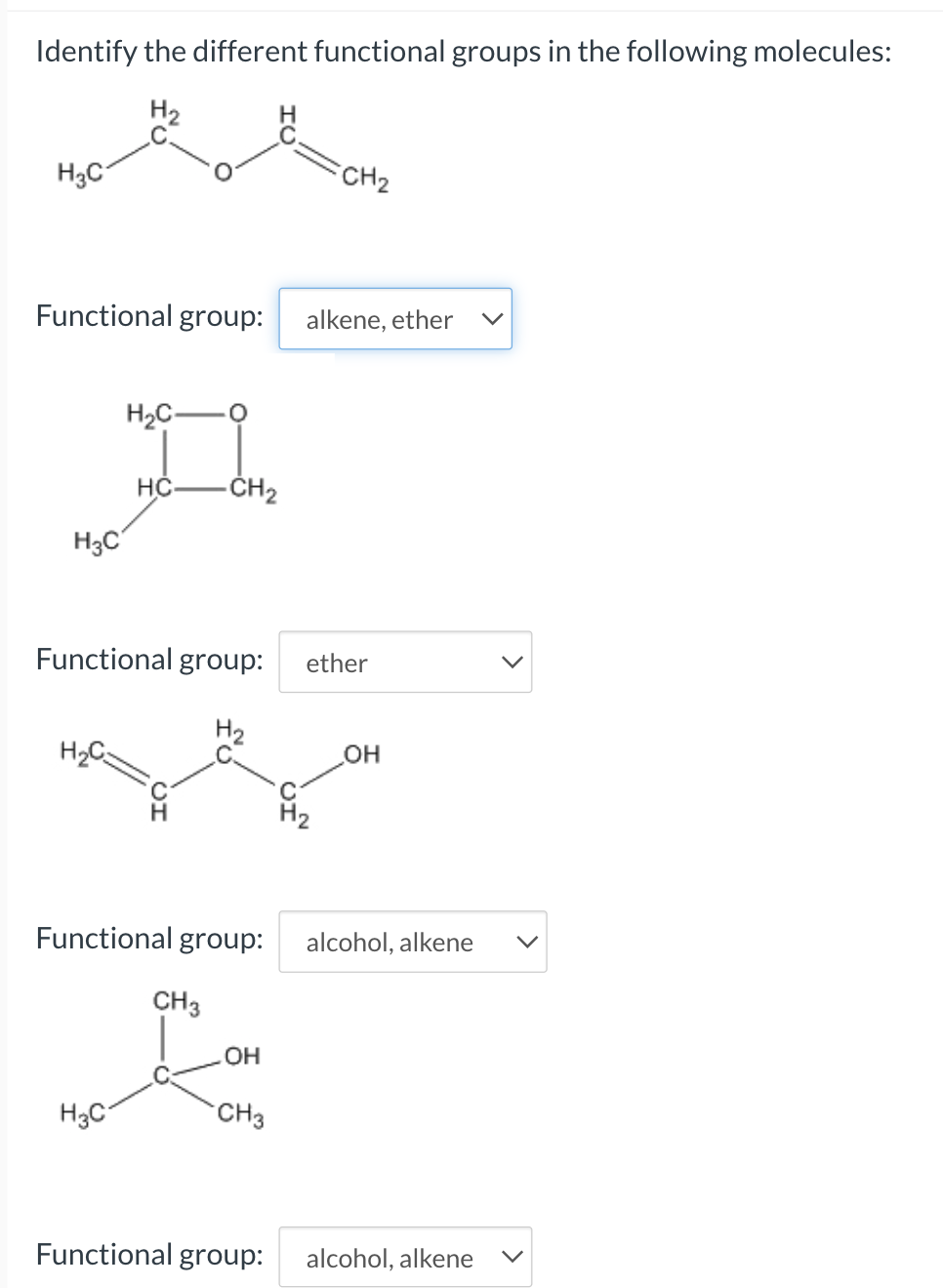Solved Identify the different functional groups in the | Chegg.com