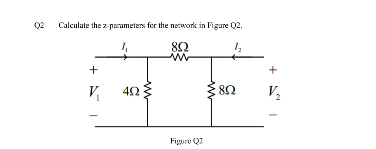 Solved Q2 Calculate the z-parameters for the network in | Chegg.com