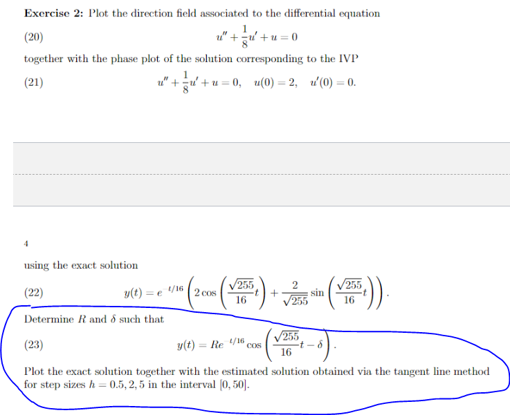 Exercise 2: Plot the direction field associated to | Chegg.com