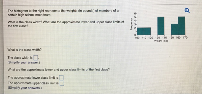 Solved What is the class width? And lower and upper class | Chegg.com