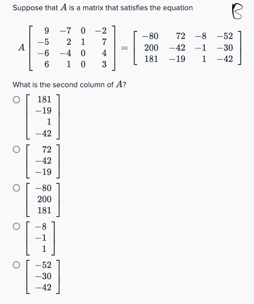 Solved Suppose that A is a matrix that satisfies the | Chegg.com