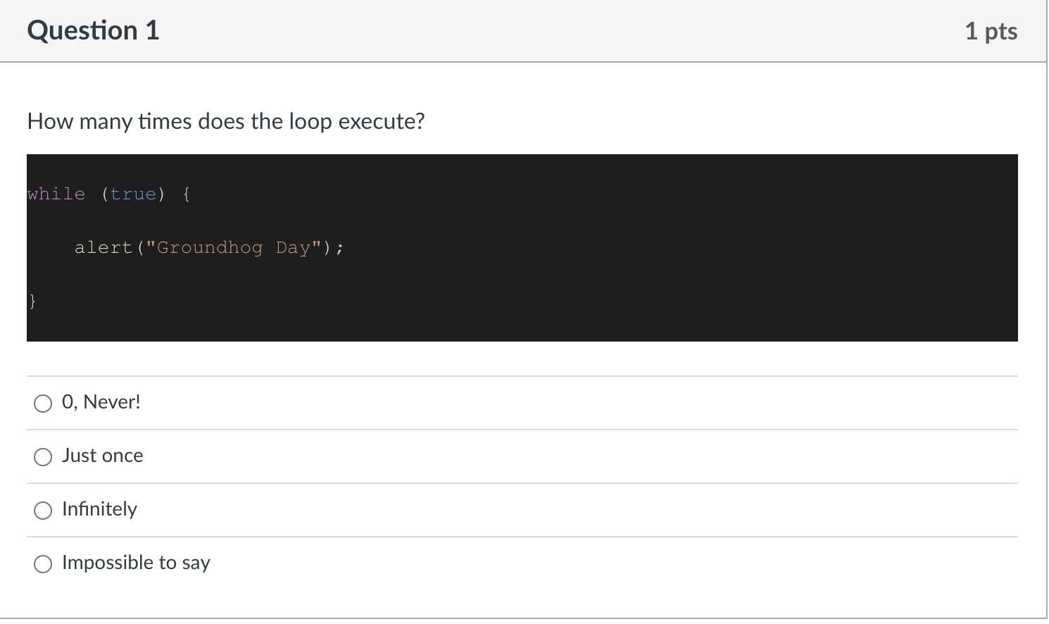 Solved How many times does the loop execute? while (true) \{ | Chegg.com