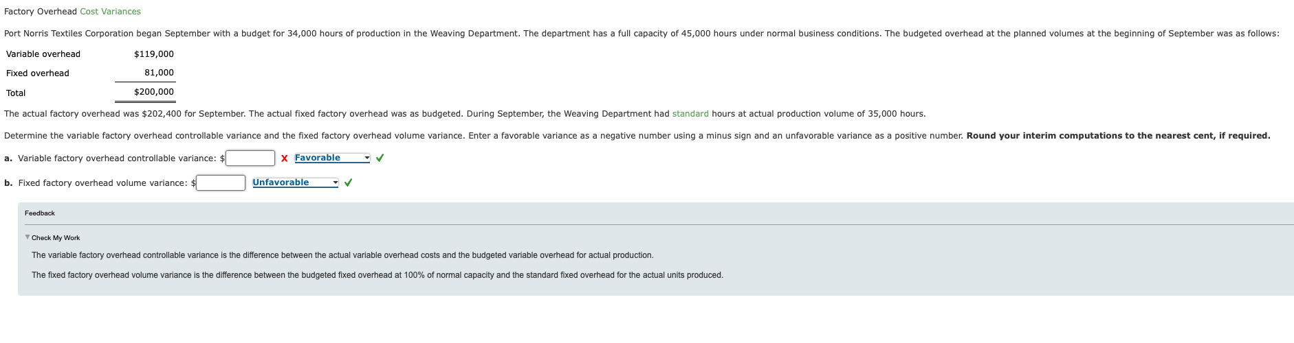Solved Variable factory overhead controllable variance: $ | Chegg.com