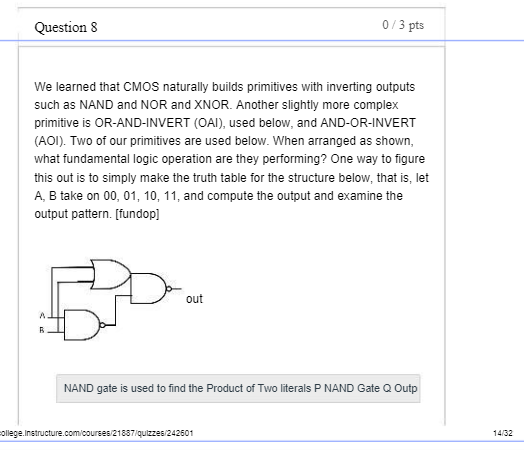 Solved We learned that CMOS naturally builds primitives with | Chegg.com