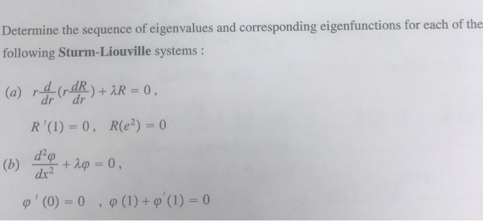 Solved Determine the sequence of eigenvalues and | Chegg.com