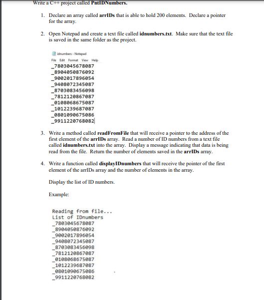 Solved 1. Declare an array called arriDs that is able to | Chegg.com