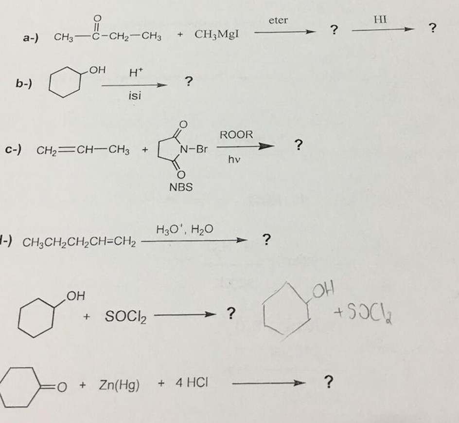 Solved a-)+CH3MgI→eter | Chegg.com
