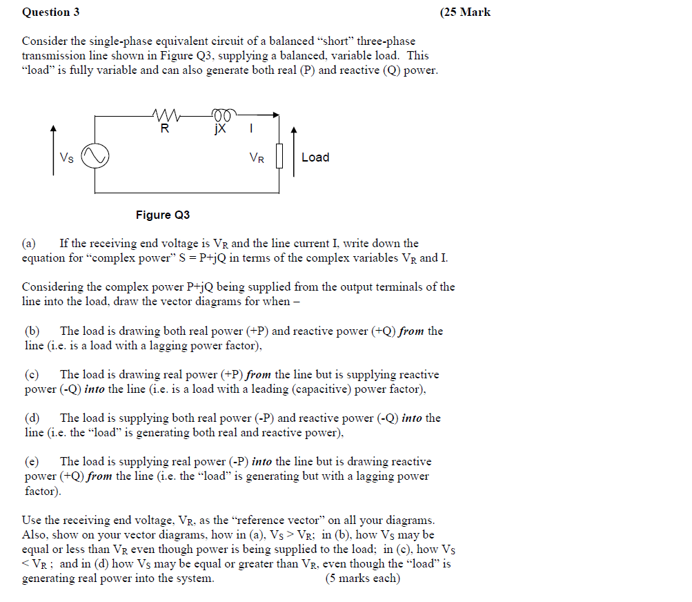 Solved Question 3 (25 Mark Consider the single-phase | Chegg.com
