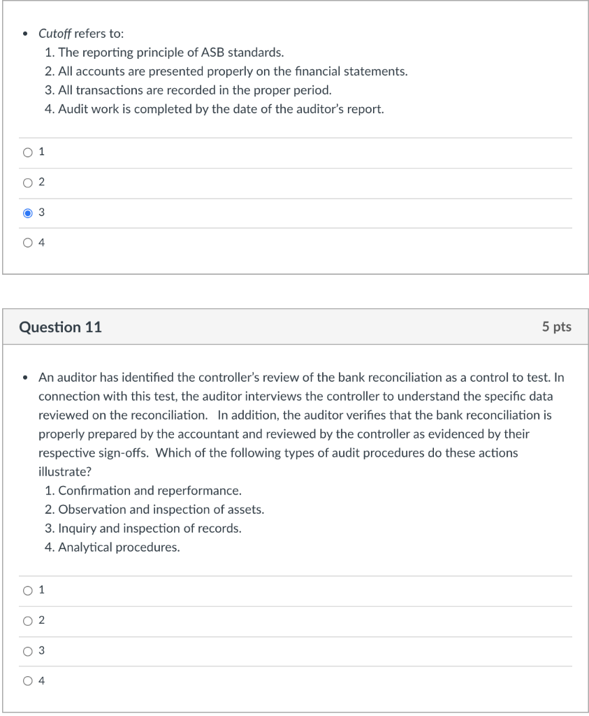 Solved . Cutoff refers to: 1. The reporting principle of ASB | Chegg.com