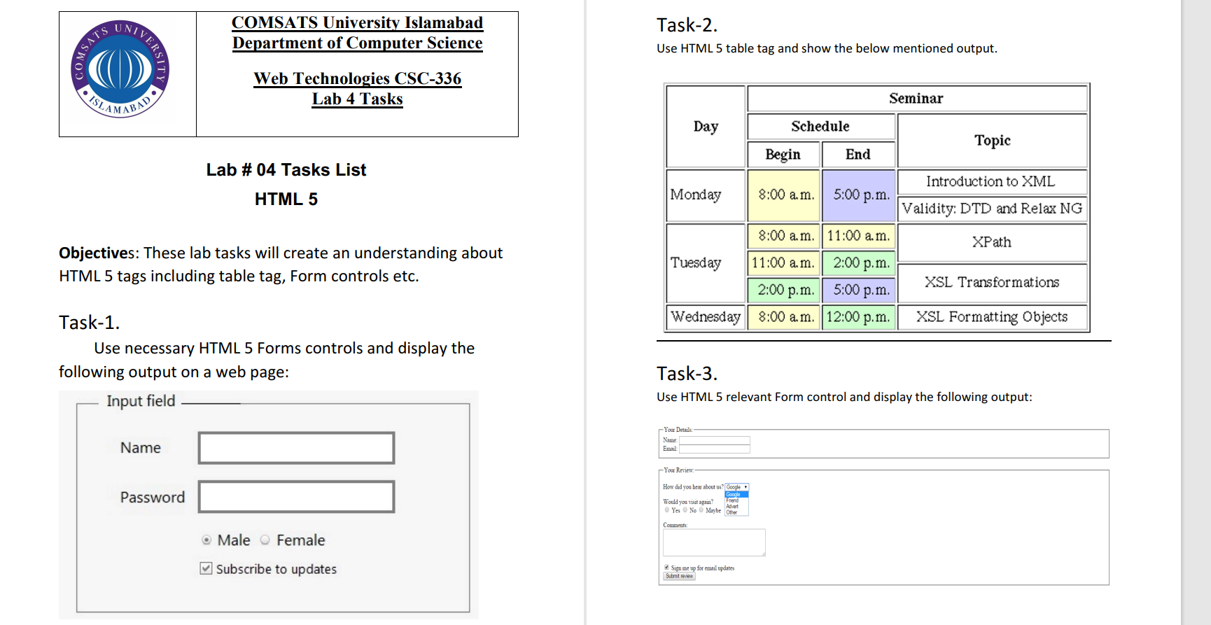 Solved COMSATS University Islamabad Department of Computer | Chegg.com