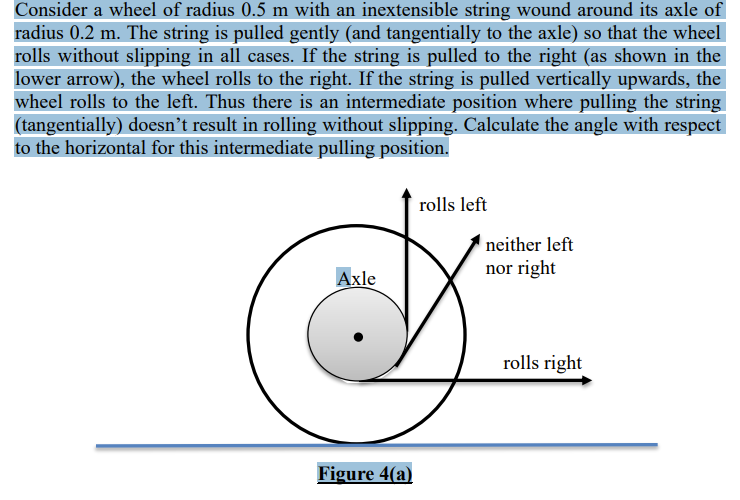 Solved Consider a wheel of radius 0.5 m with an inextensible | Chegg.com