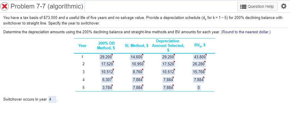 Solved xProblem 7-7 (algorithmic) Question Help You have a | Chegg.com