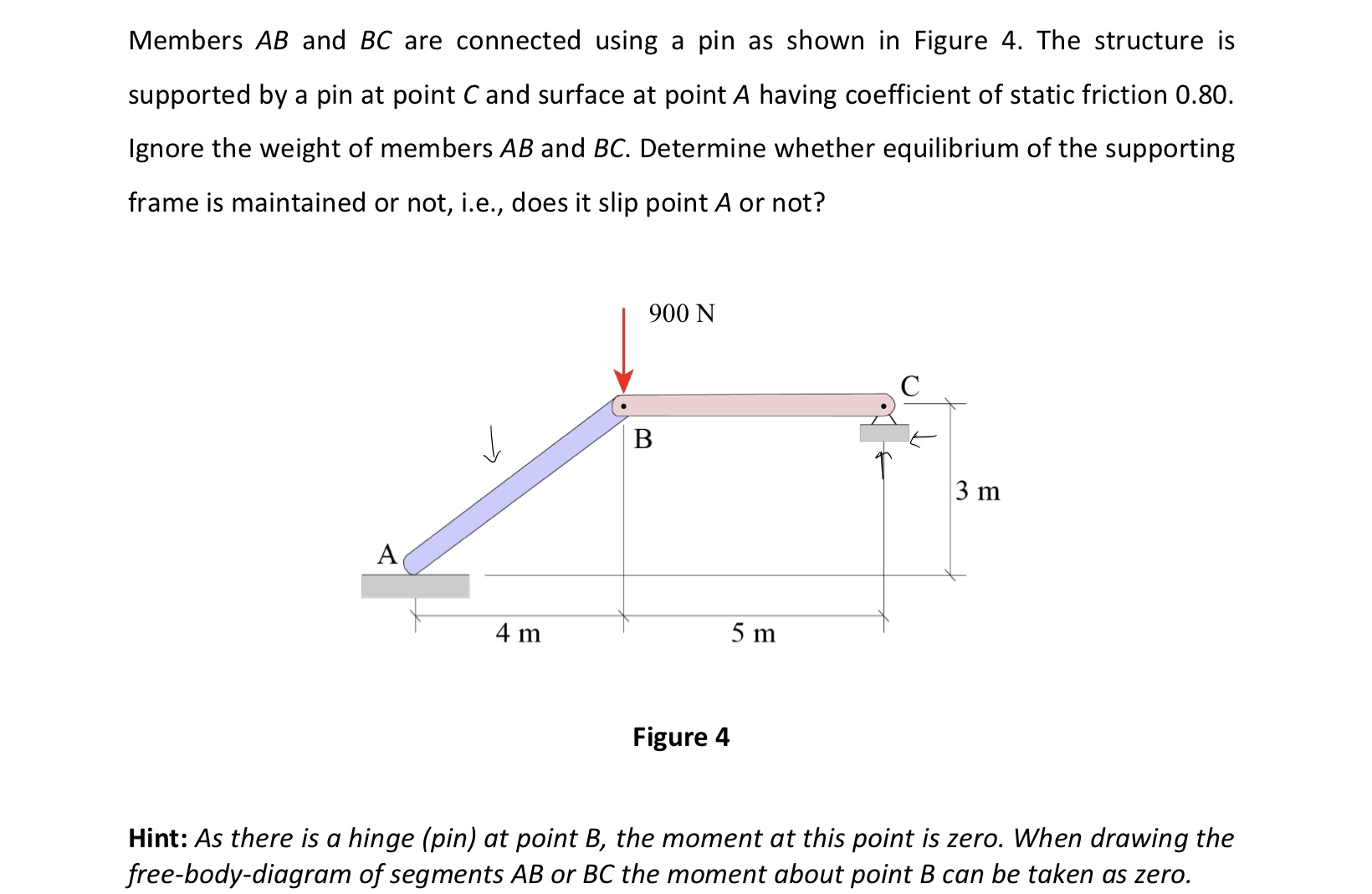 Solved Members AB and BC are connected using a pin as shown | Chegg.com