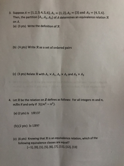 Solved 3. Suppose A (1, 2, 3, 4, 5, 6), A1 (1,2],Ag {3) and | Chegg.com
