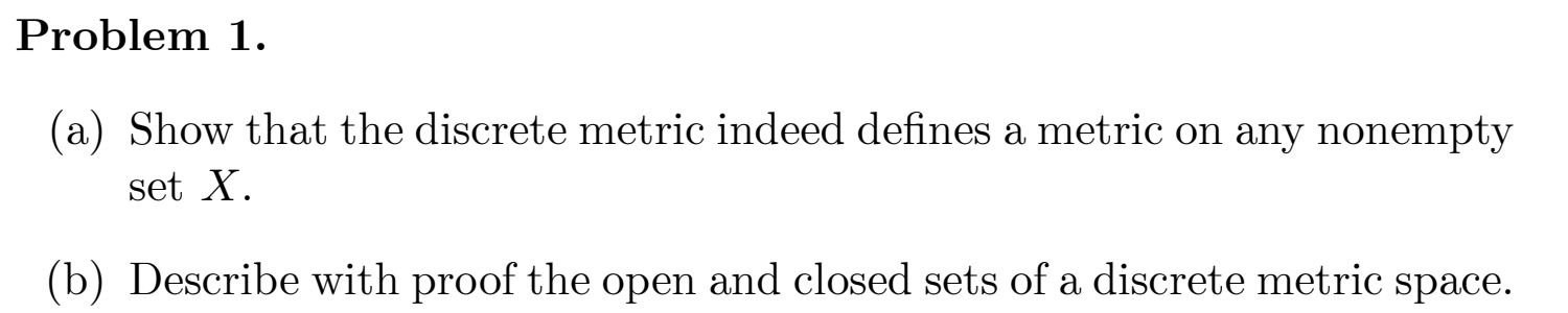 Solved Topology Proof - Metric Spaces X Denotes a Metric | Chegg.com