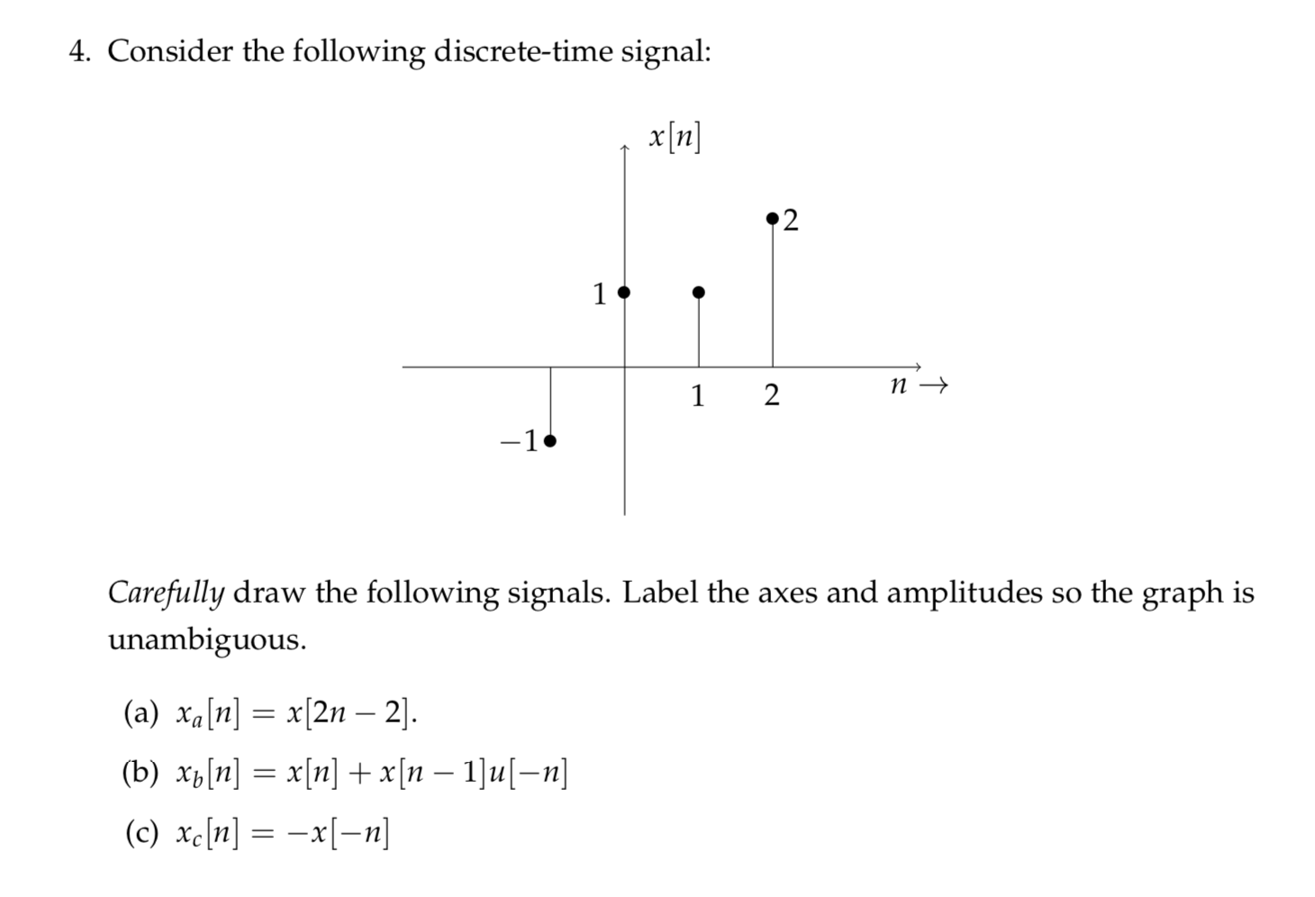 Solved 4. Consider the following discrete-time signal: x[n 2 | Chegg.com