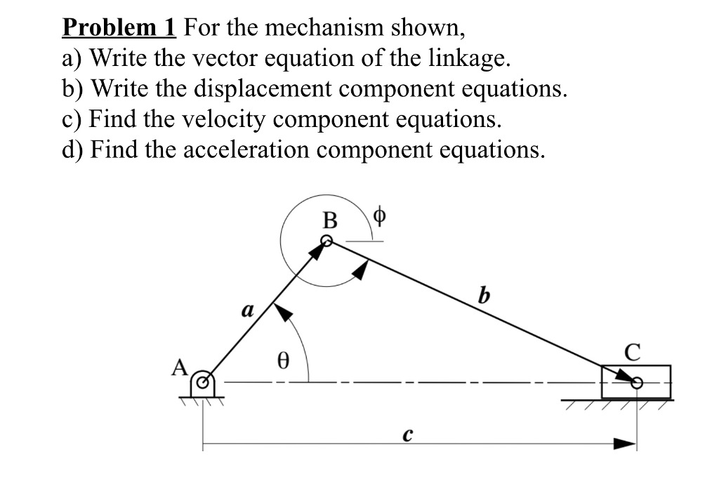 Solved Problem 1 For the mechanism shown, a) Write the | Chegg.com