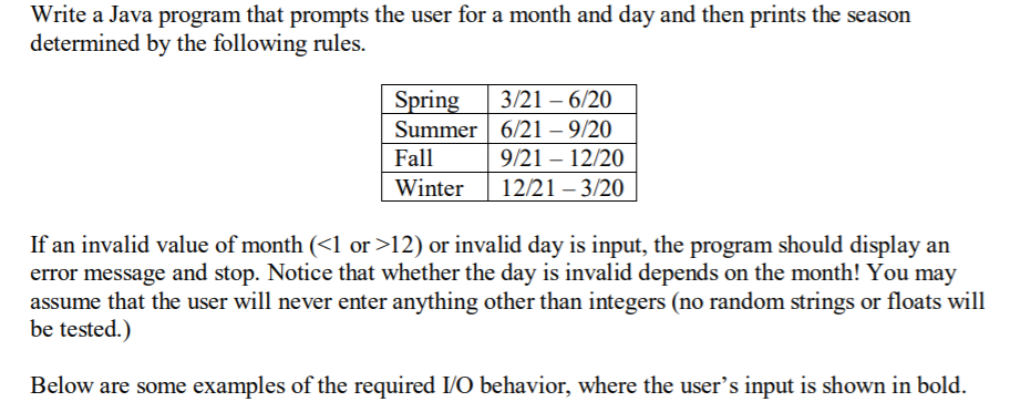 Solved Write a Java program that prompts the user for a | Chegg.com