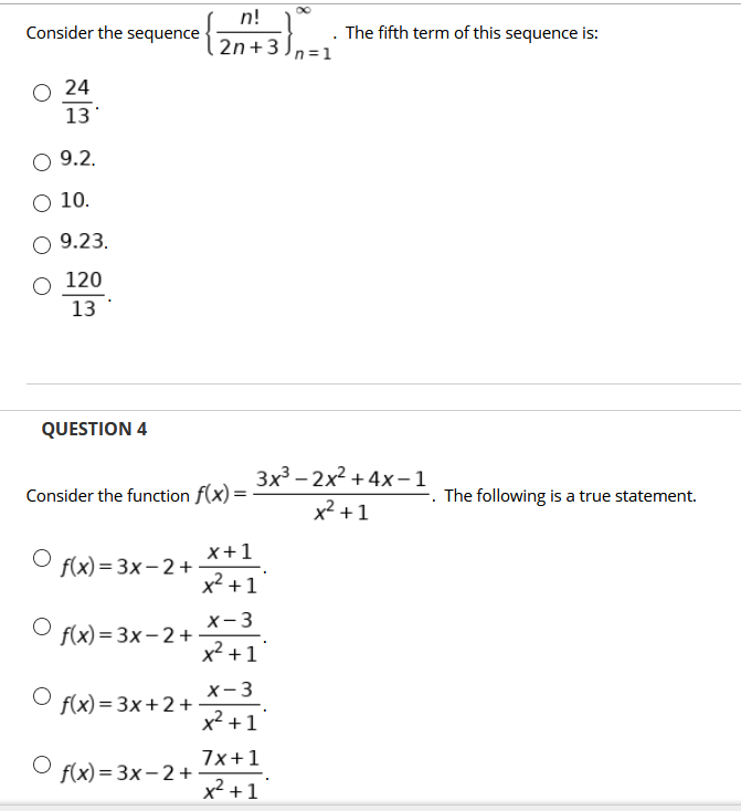 Solved n! 쁺 Consider the sequence {2n+3 The fifth term of | Chegg.com