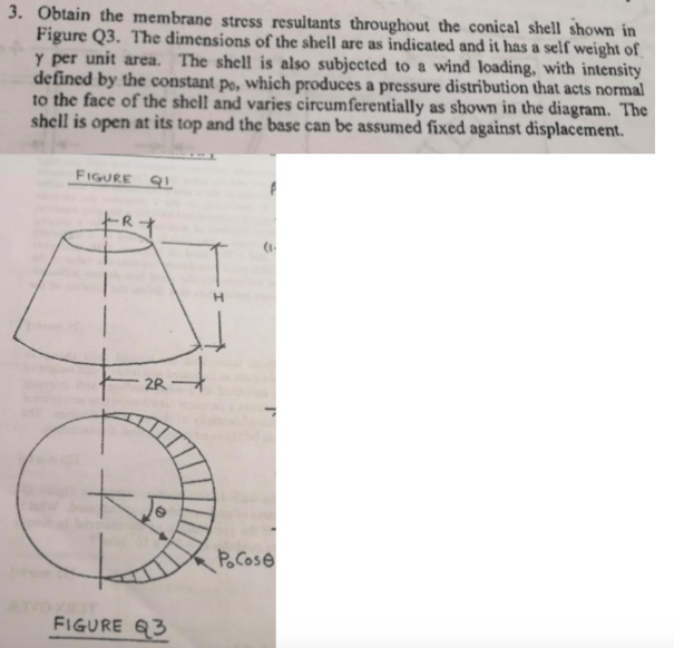 3. Obtain the membrane stress resultants throughout | Chegg.com