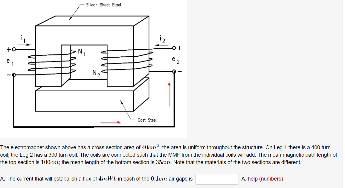 Solved The Electromagnet Shown Above Has A Cross Section