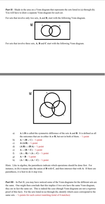 Venn Diagram Sets Shading