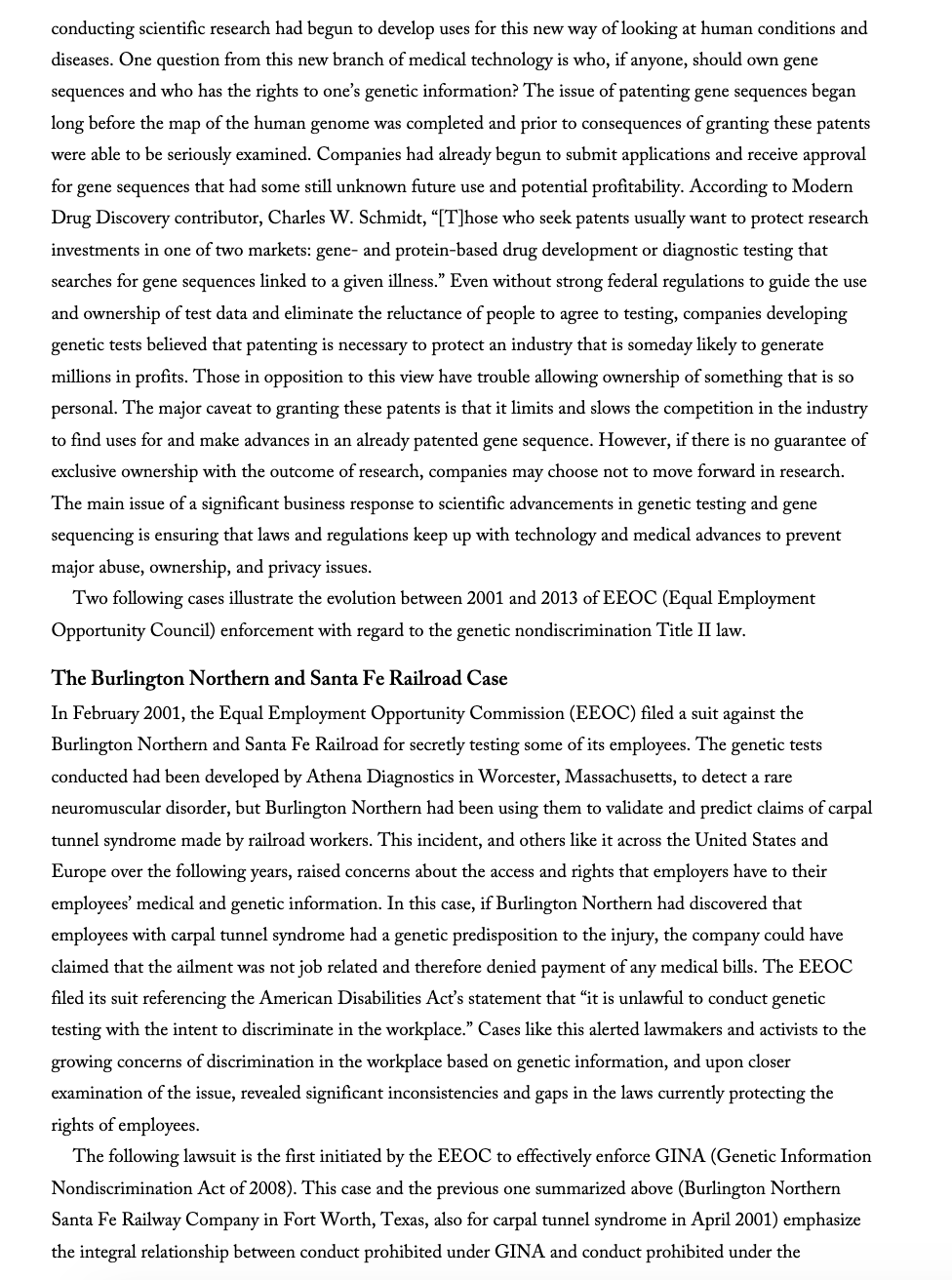 Solved Case 8 Genetic Discrimination Genetic discrimination | Chegg.com