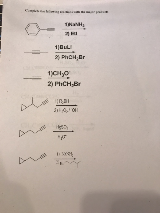 Solved Complete the following reactions with the major | Chegg.com