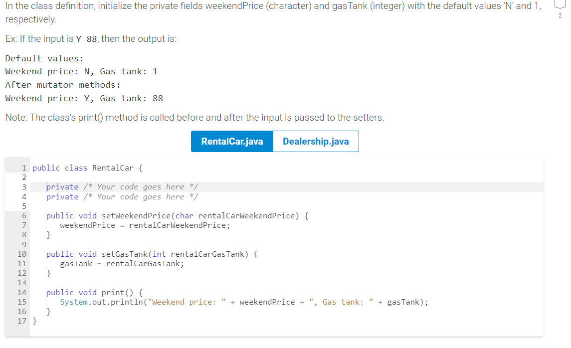 Solved In The Class Definition Initialize The Private 3012