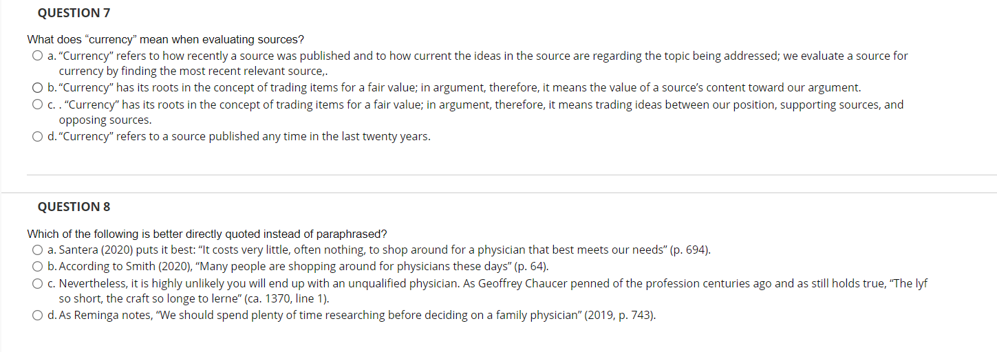 Solved QUESTION 1 When integrating a quotation into your | Chegg.com