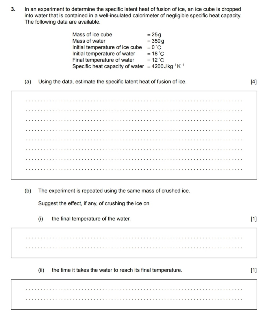 Solved In an experiment to determine the specific latent | Chegg.com