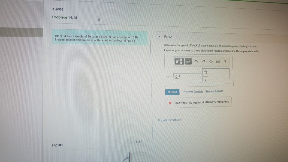 Solved (Hwo5 Problem 14.14 Block A has a weight of 60 lb and | Chegg.com
