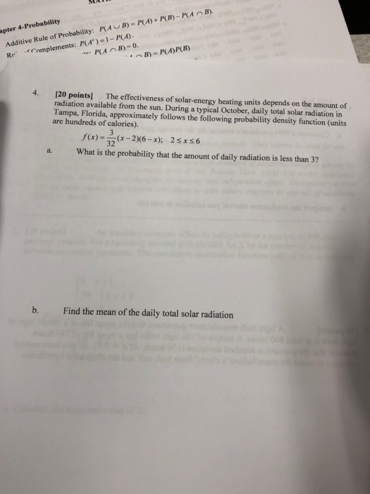 Solved 4-Probability Additive Rule of Probability: P(A ︶ B) | Chegg.com
