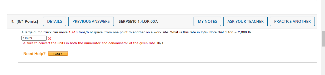 Solved A large dump truck can move 1,410 tons/h of gravel | Chegg.com