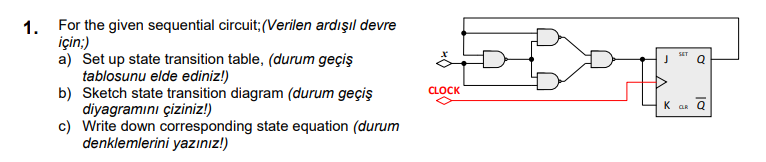 Solved For the given sequential circuit;(a) Set up state | Chegg.com