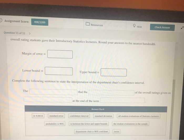 Solved Assignment Score: 498/1200 Resources Hint Check | Chegg.com