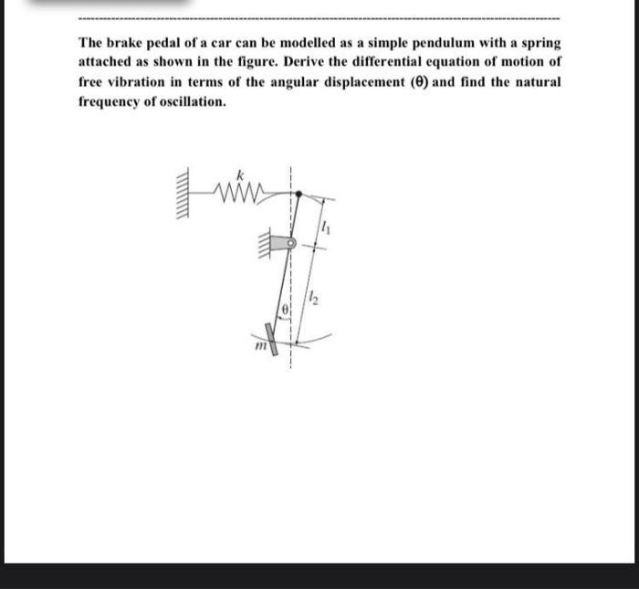 Solved The brake pedal of a car can be modelled as a simple | Chegg.com
