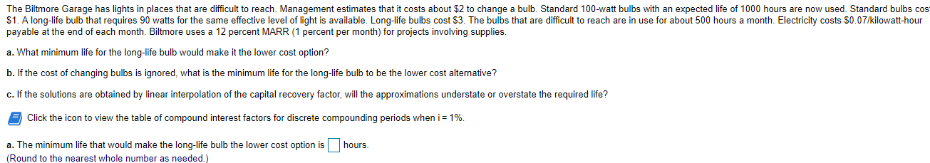 The Biltmore Garage has lights in places that are | Chegg.com