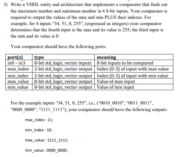 3) Write a VHDL entity and architecture that | Chegg.com
