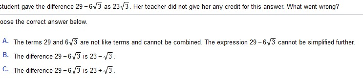Solved student gave the difference 29 - 6/3 as 23/3. Her | Chegg.com