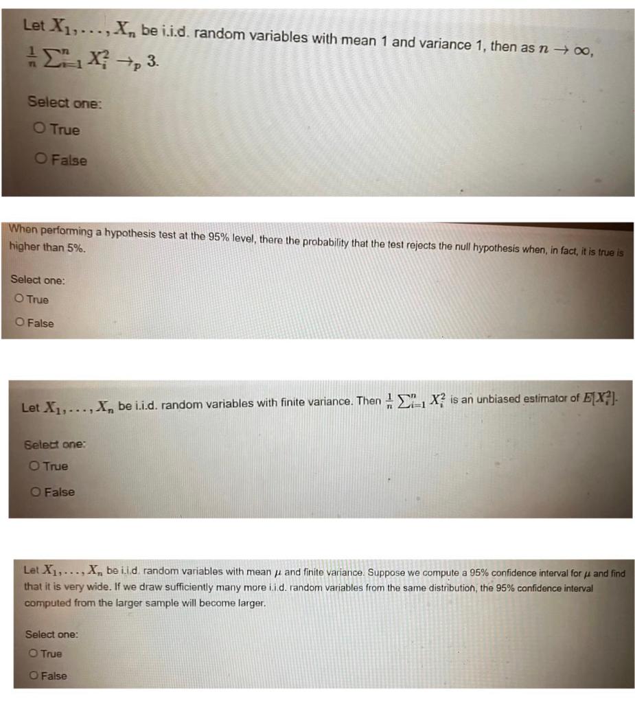 Solved Let X1,…,Xn be i.i.d. random variables with mean 1 | Chegg.com