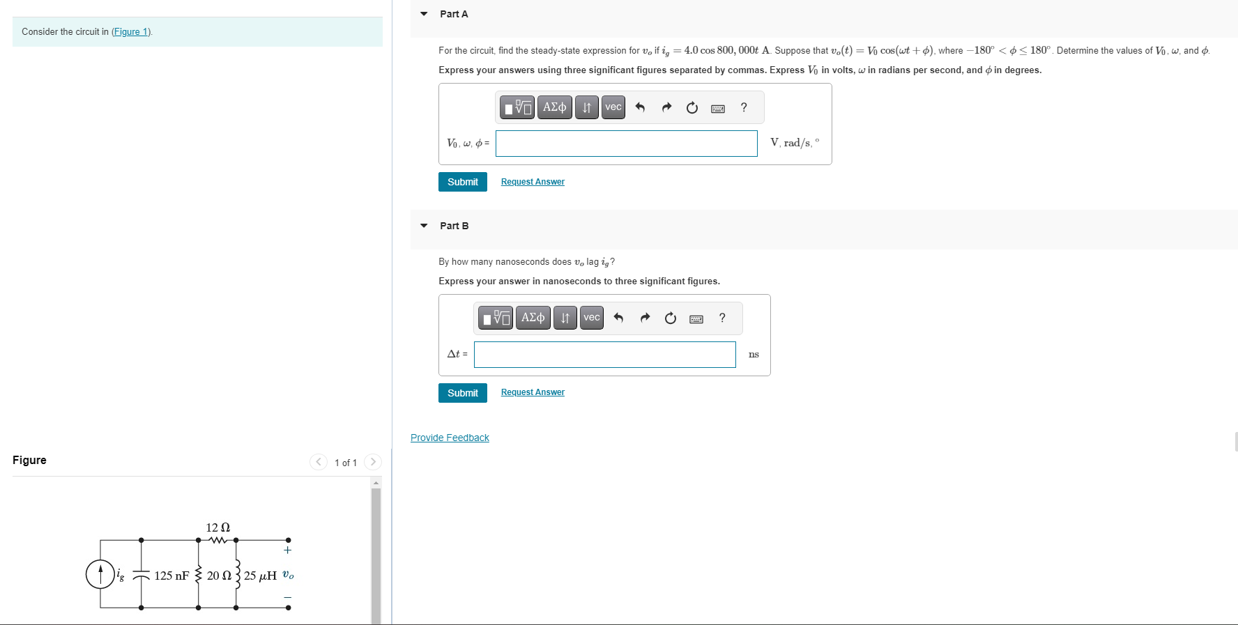 Solved Part AFor the circuit, find the steady-state | Chegg.com