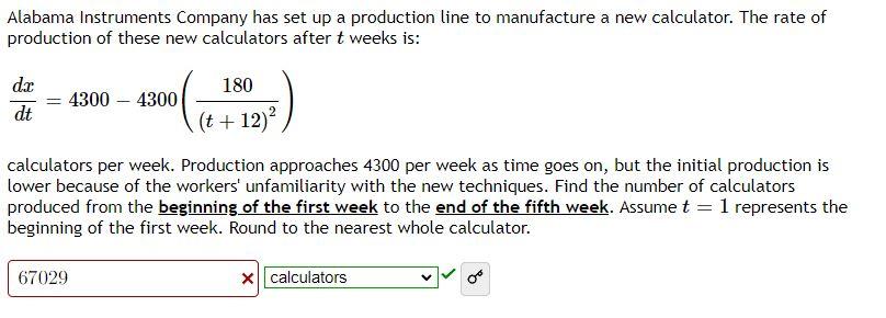 Solved Alabama Instruments Company has set up a production | Chegg.com