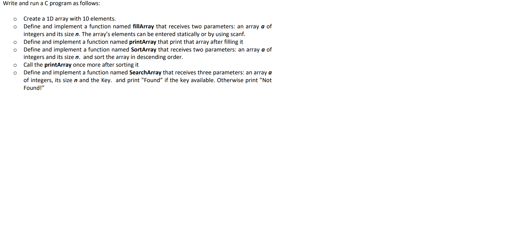 Solved Write and run a C program as follows: O O оо Create a | Chegg.com