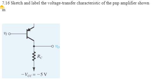 Solved 7.16 Sketch and label the voltage-transfer | Chegg.com