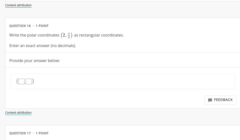 Solved Content attribution QUESTION 16 1 POINT Write the | Chegg.com