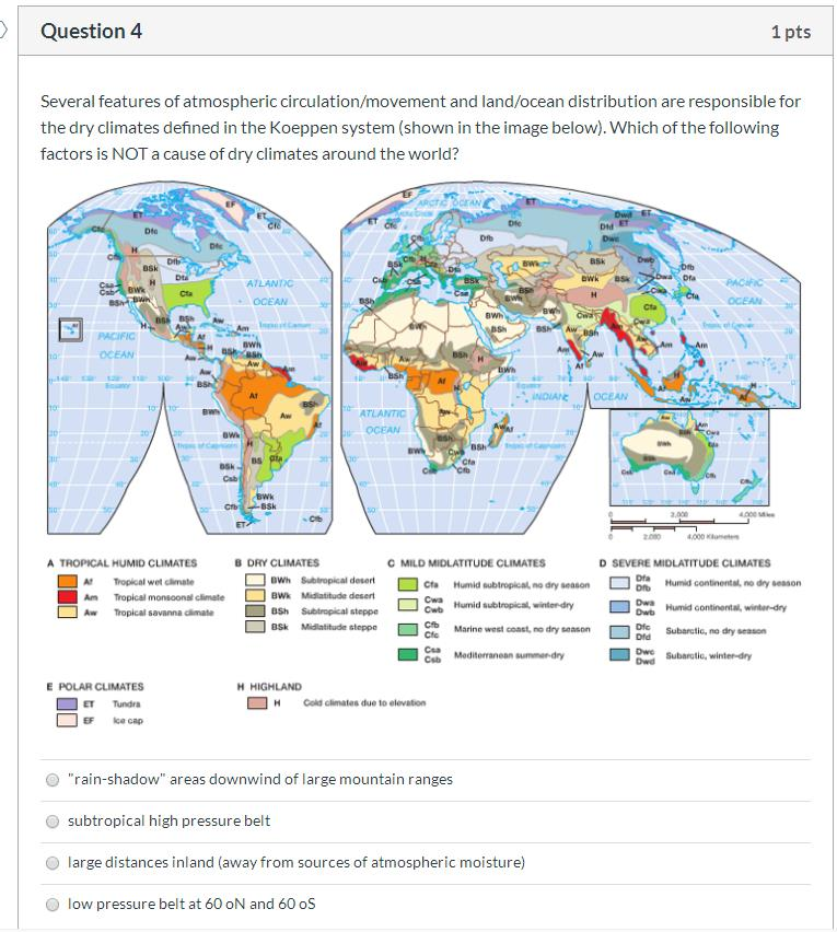 Solved Question 4 1 pts Several features of atmospheric | Chegg.com