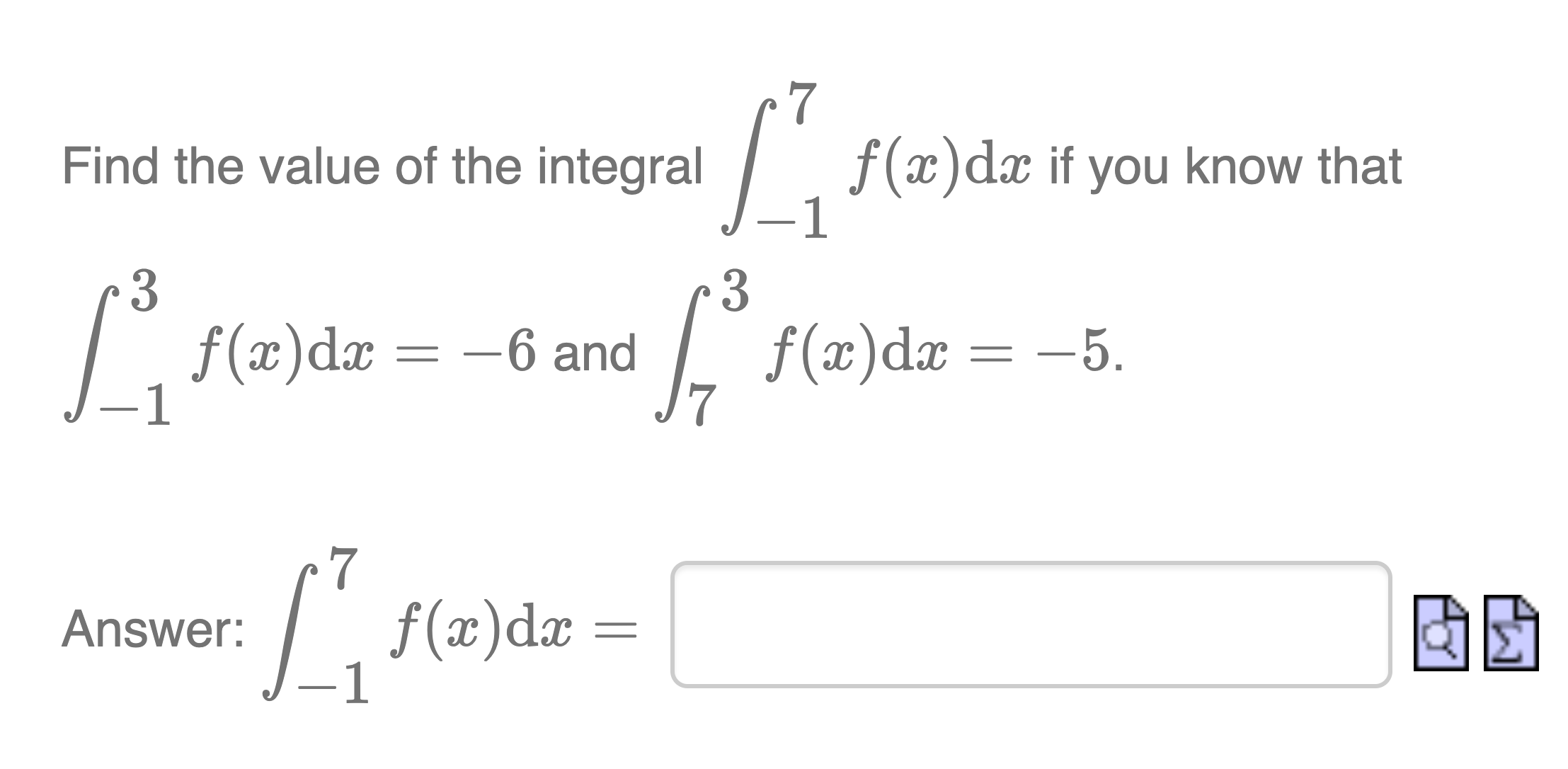 Solved Find the value of the integral ∫−17f(x)dx if you know | Chegg.com